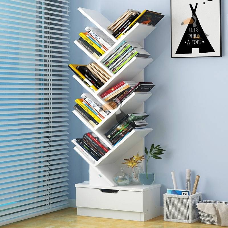 Bookshelf simple floor shelf creative tree bookcase simple shelf ...